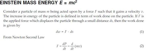 Mechanics Engineering Tutorials: Mass Energy Equivalence, Mass Energy ...