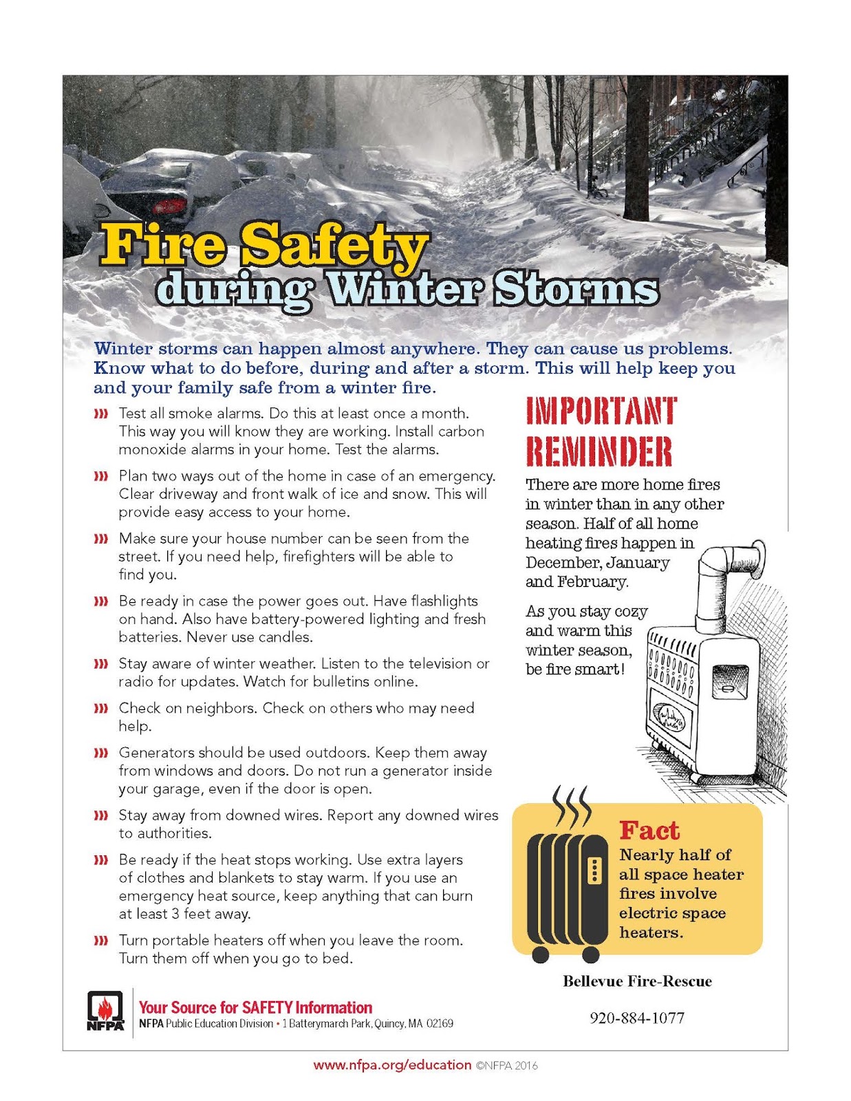 Village of Bellevue: NFPA: Winter Storm Safety
