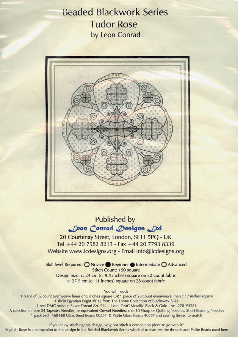 N e e d l e p r i n t: Leon Conrad's Blackwork Beaded Tudor Rose Kit on ...