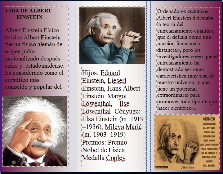 ALBERT EINSTEIN: FOLLETO DE ALBERT EINSTEIN