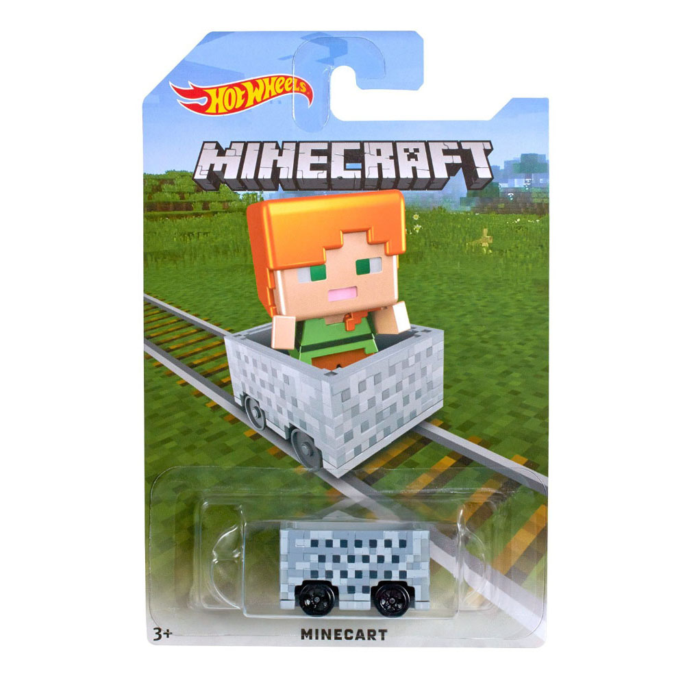Minecraft Minecart Hot Wheels Figure | Minecraft Merch