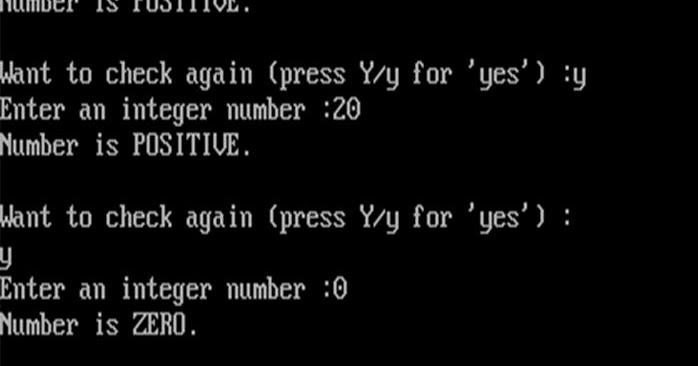 A program to check the number is Positive, Negative or Zero using C ...