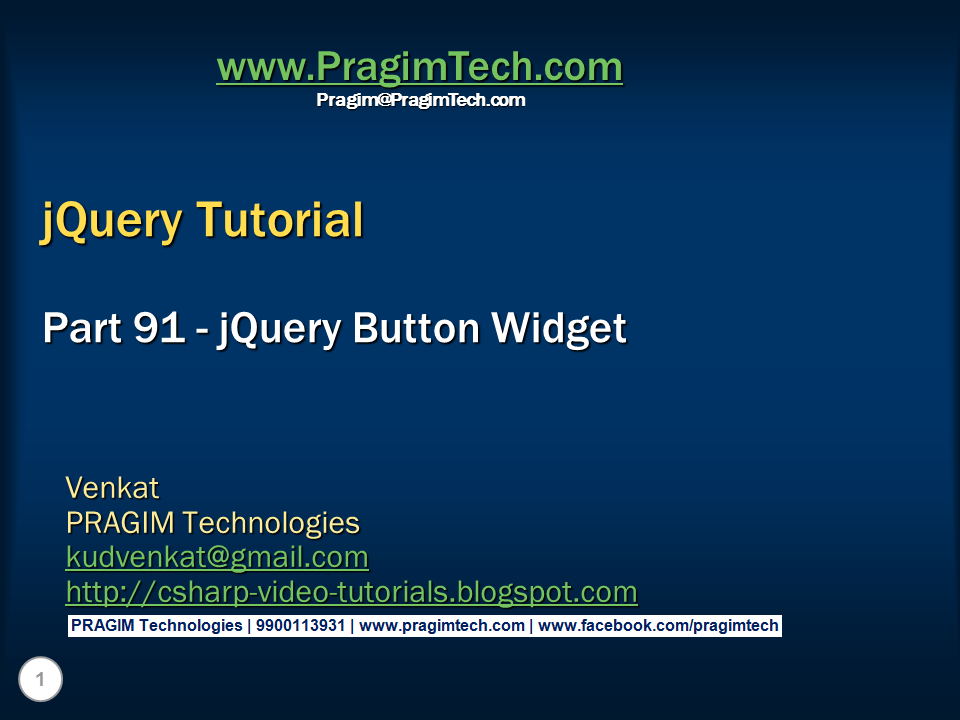 Sql server, .net and c# video tutorial: jquery button widget