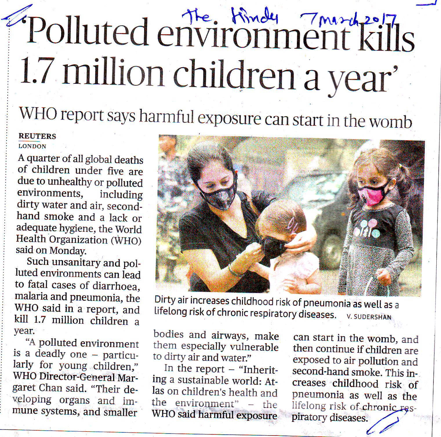 GREEN FEATURES : NEWS PAPER CUTTING 7 MARCH 2017