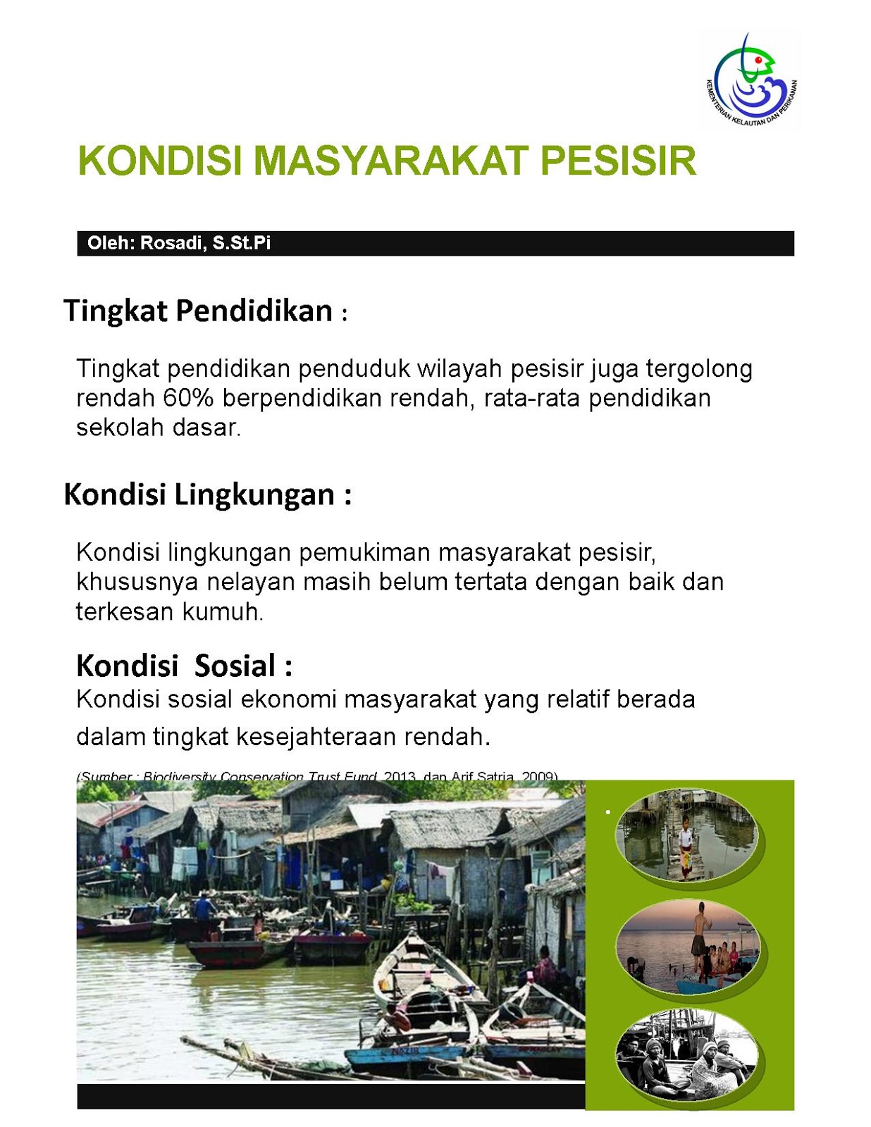 KONDISI MASYARAKAT PESISIR | Informasi Penyuluhan Perikanan