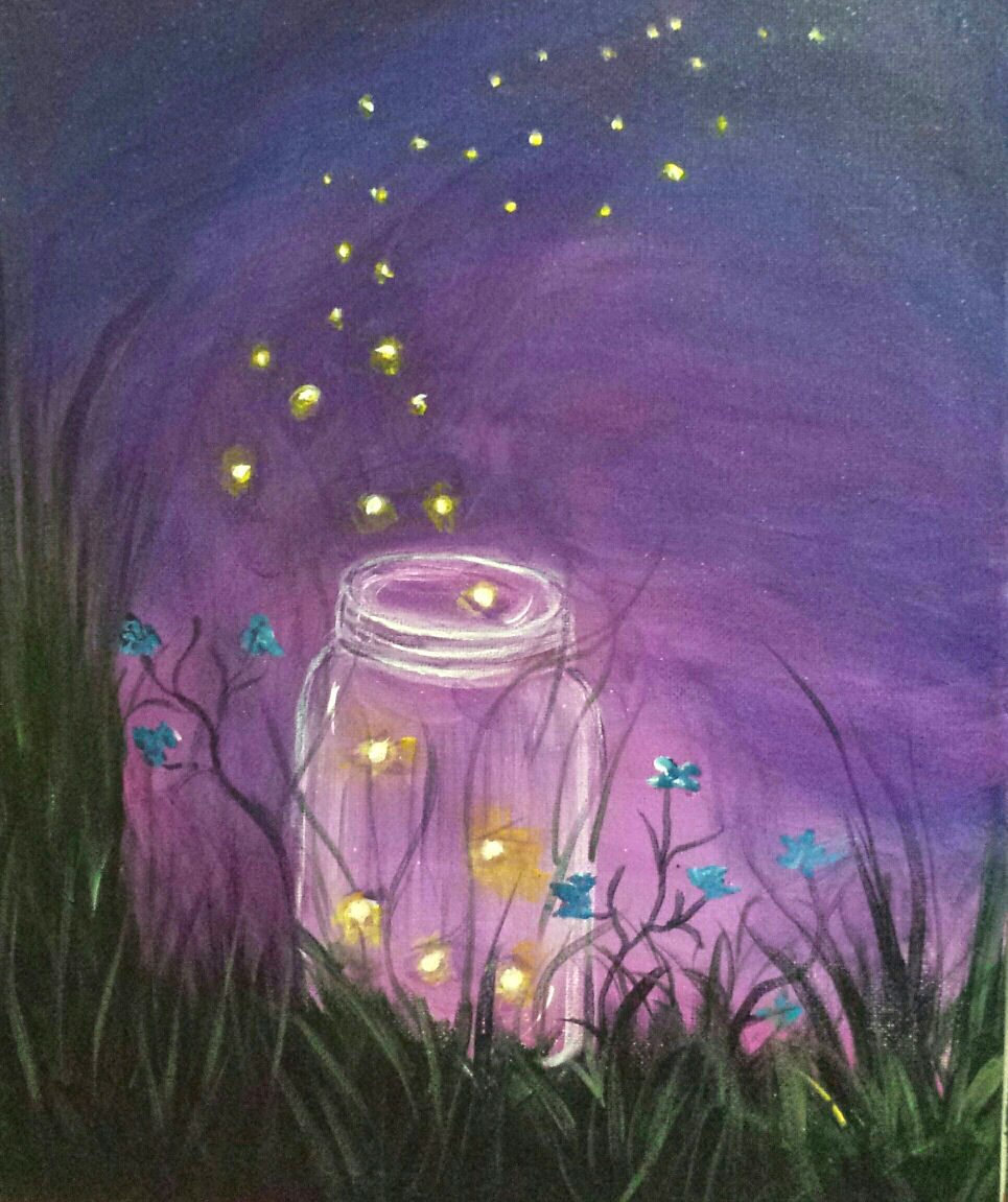 For the Love of Art: Sept. 14, 2016 Whimsical Jar of Fireflies Paint ...