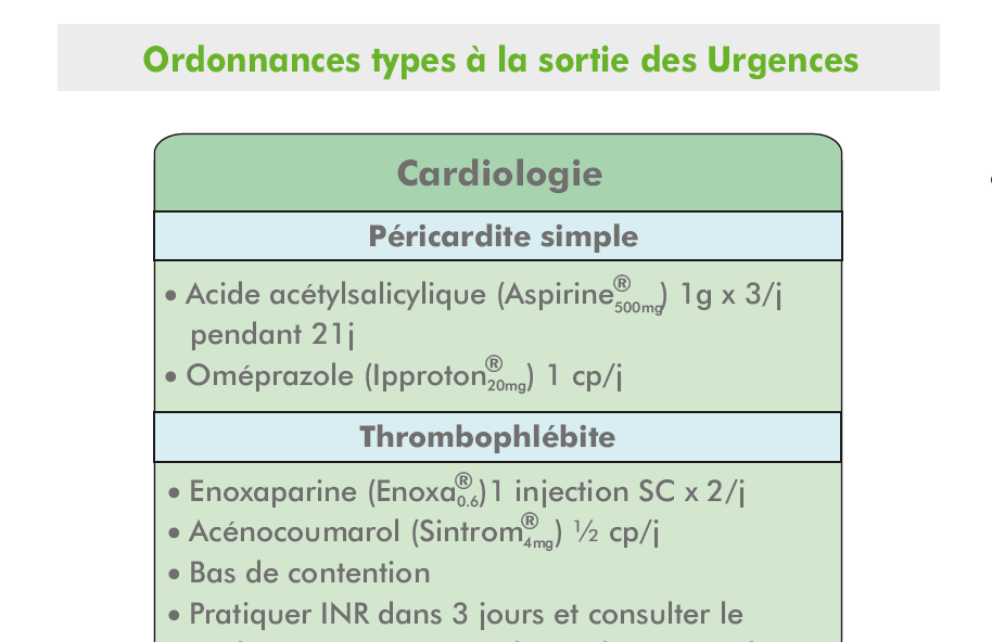 Ordonnances Types à La Sortie des Urgences - Librairie Médicale