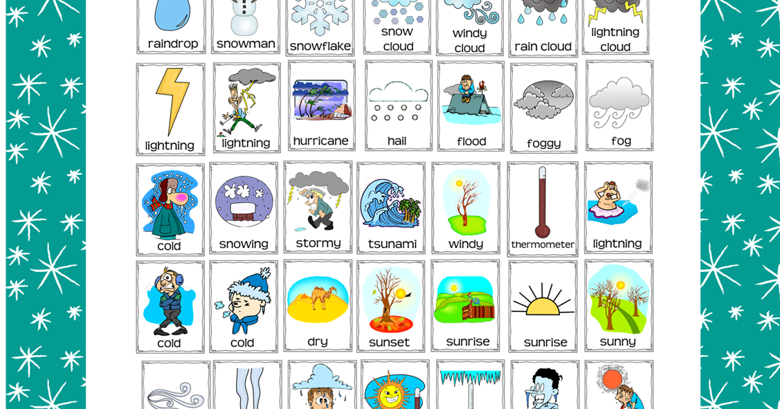 EFL Elementary Teachers: Weather Flashcards Activities for ESL EFL Learners