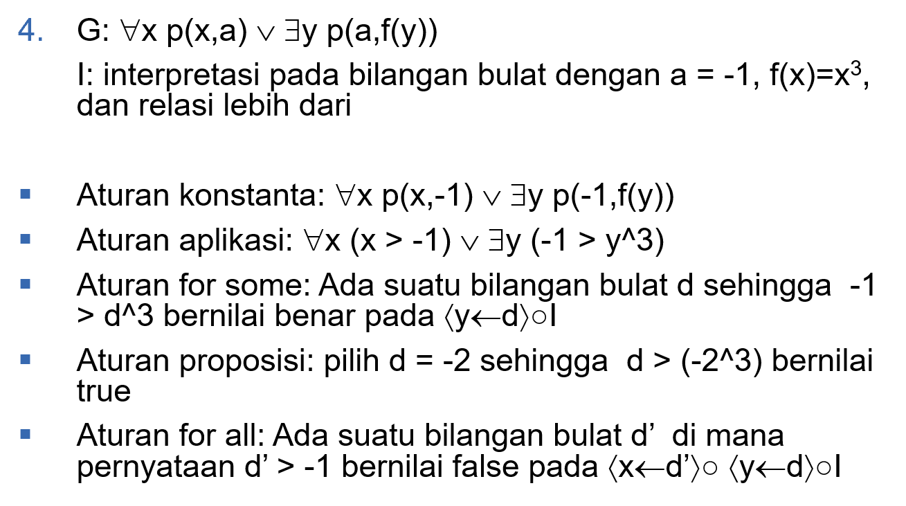 Logika Informatika : Semantik Logika Predikat dan Contoh Soal