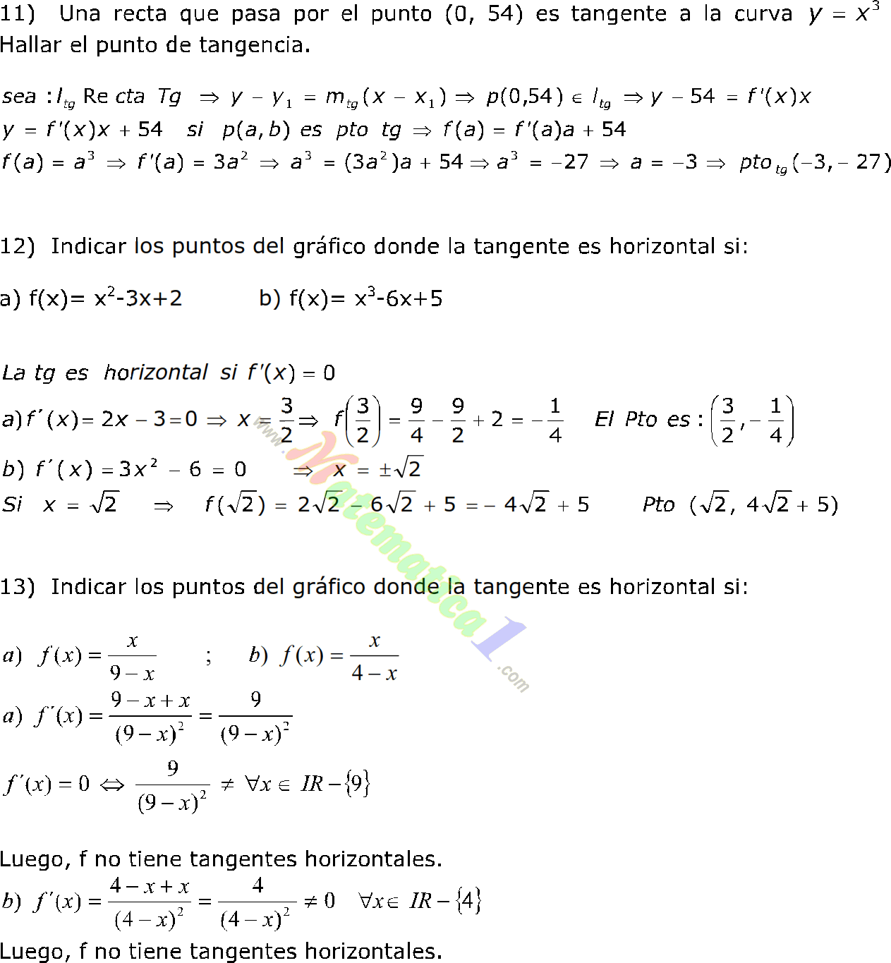 ECUACION DE LA RECTA TANGENTE Y NORMAL APLICANDO DERIVADAS EJERCICIOS ...