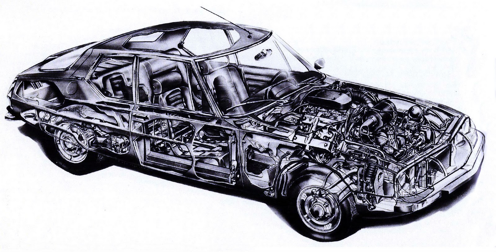 The Car Hobby: Citroen SM Cutaway Diagrams