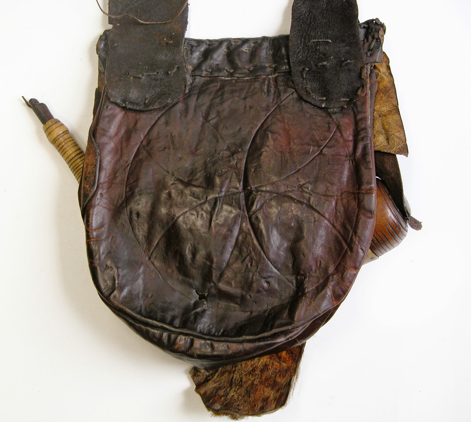 Contemporary Makers: Antique Hunting Pouch with Repairs by Joe Mills