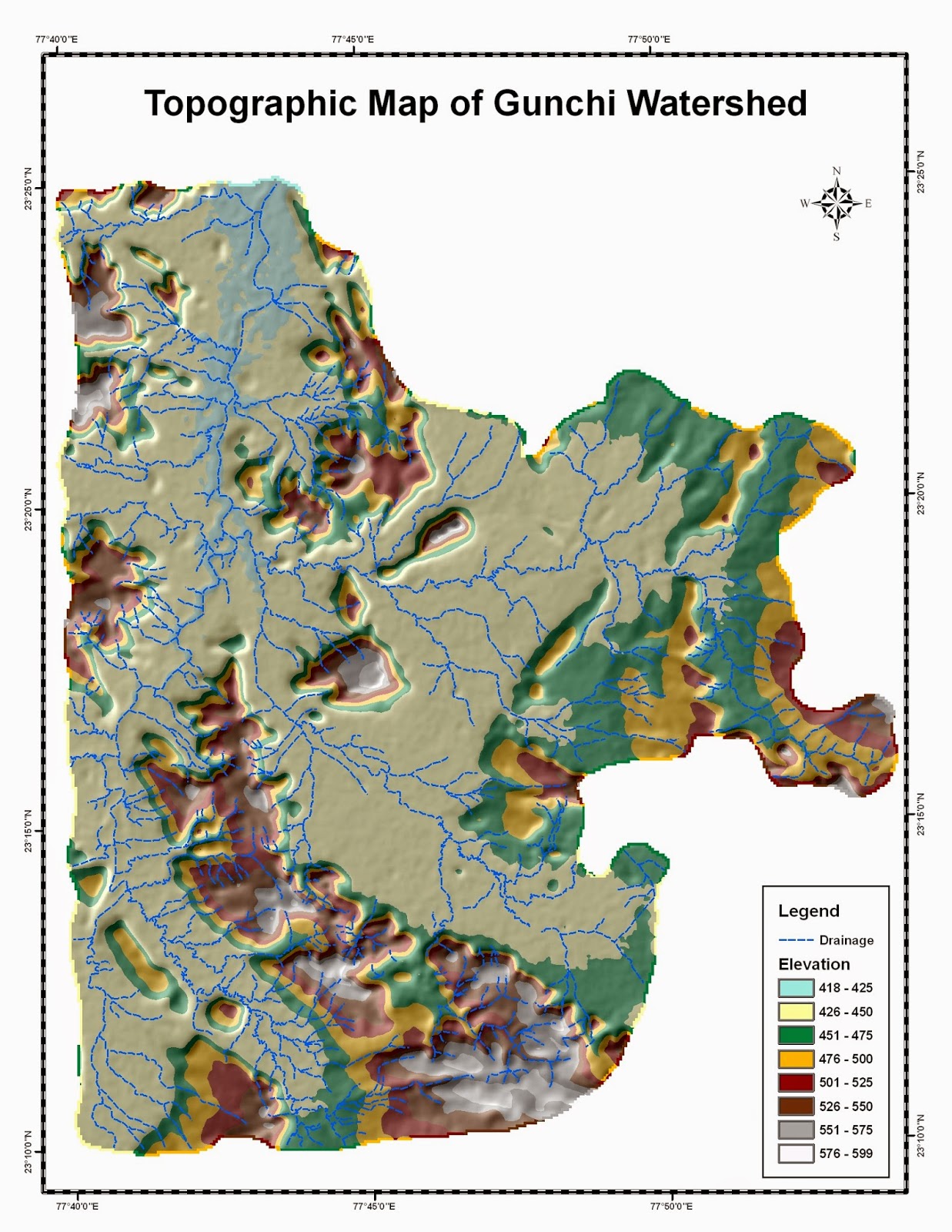 Remote Sensing and GIS: Topographic Map of Gunchi Watershed