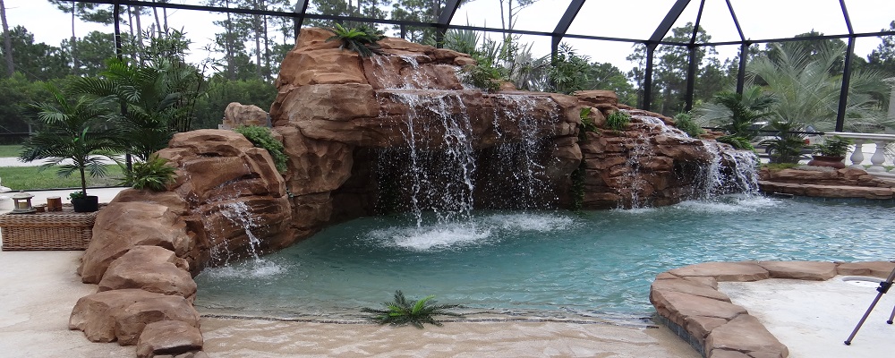 AquaRock Pool waterfalls Orlando,Tampa: Swimming pool grotto and ...