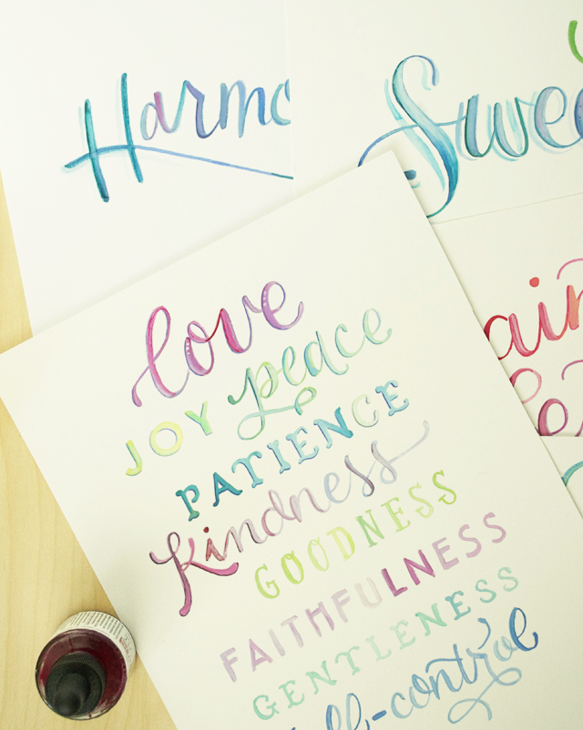 alisaburke: lettering with makewells: painting letters