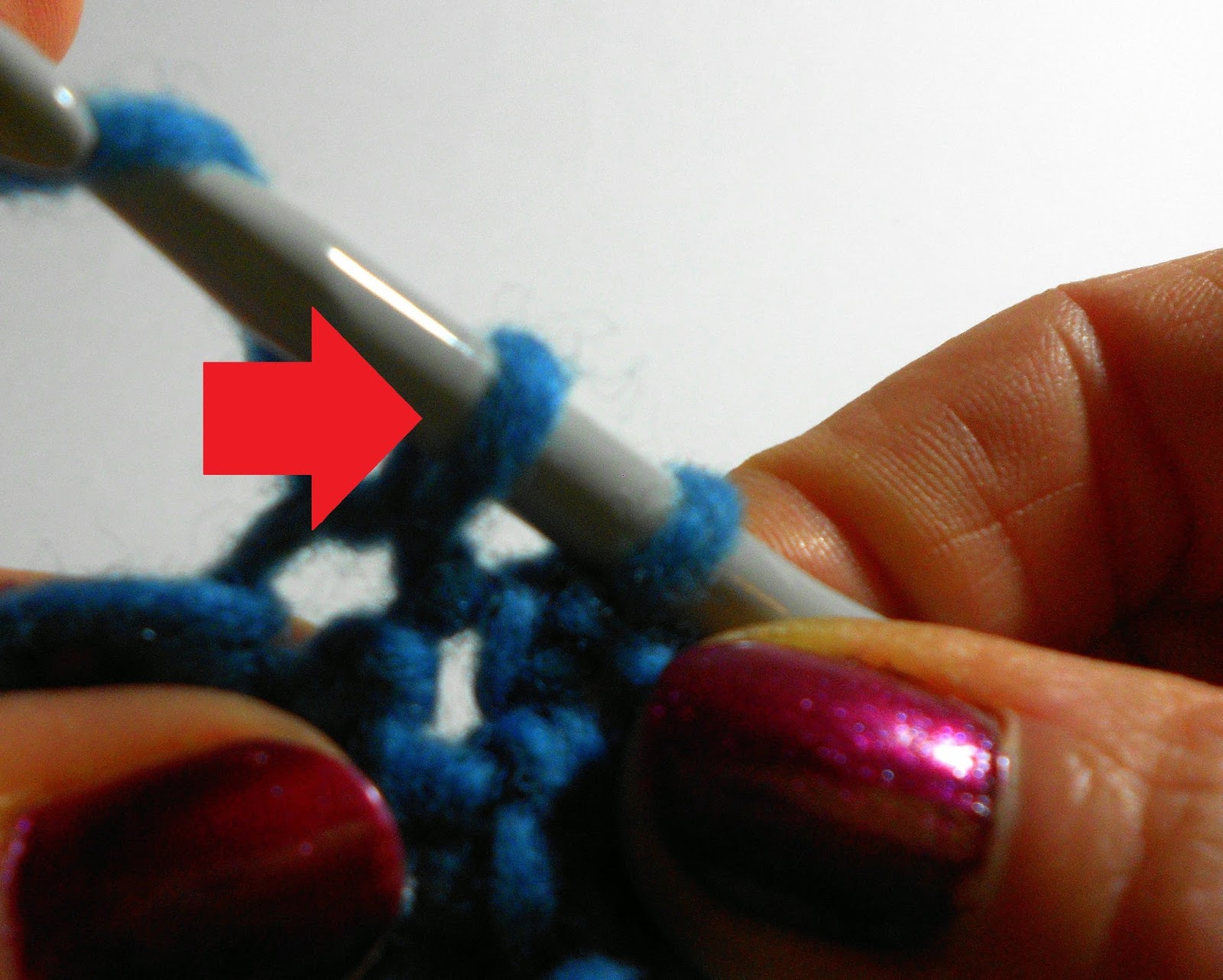 Luftmaschen, feste Masche