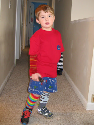 Three Men and a Mommy: Crazy Clothes Day!... and another birthday ...