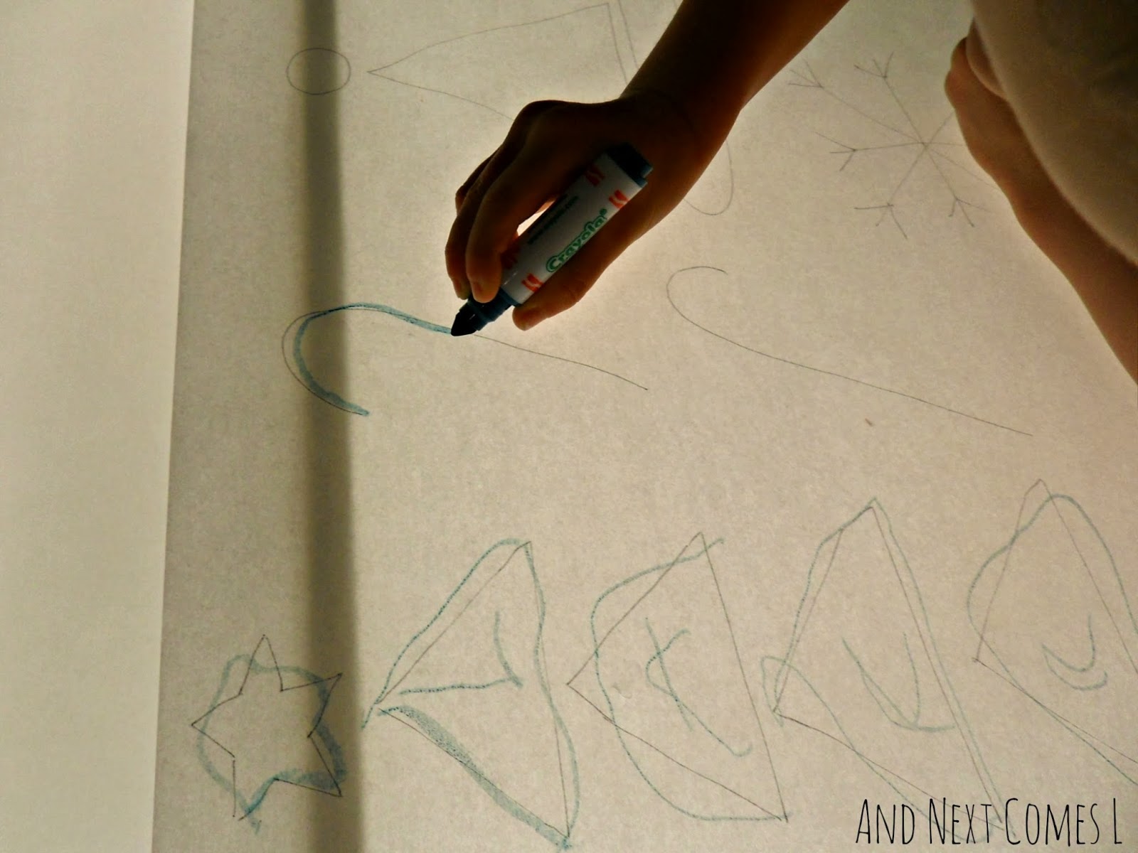 Tracing Christmas Shapes on the Light Table | And Next Comes L ...