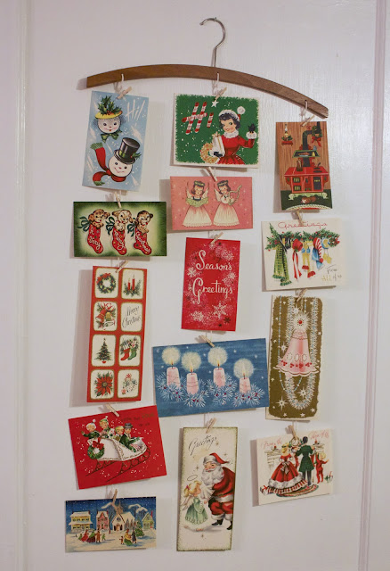 file me away: vintage christmas card display tutorial