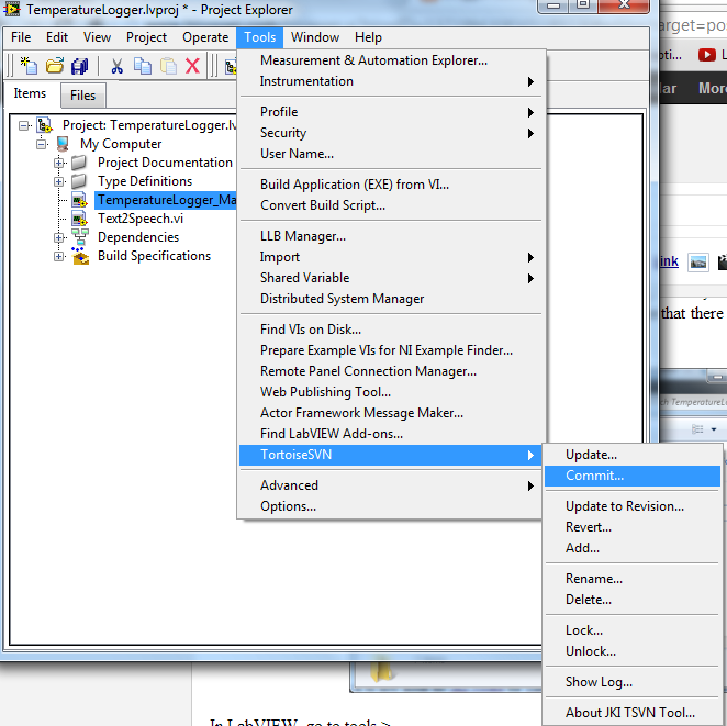 Etching Pathways: Source Control for LabVIEW using TortoiseSVN