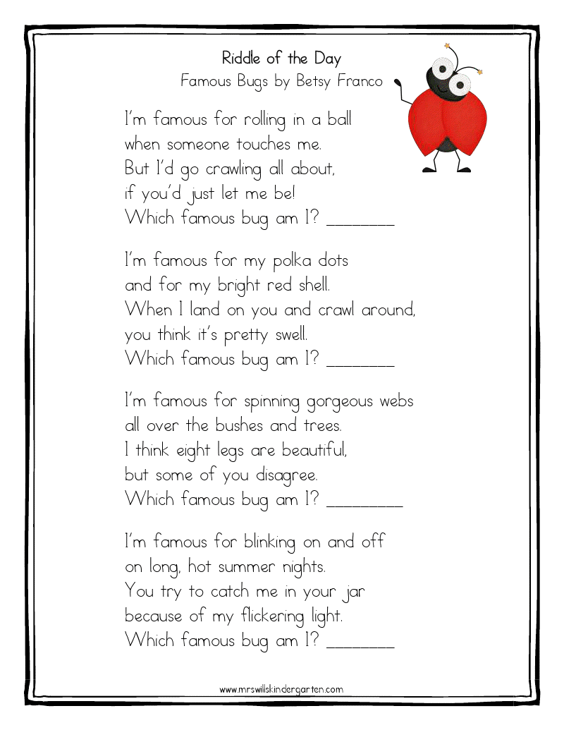 Insect Riddles For Kids - Riddles For Kids
