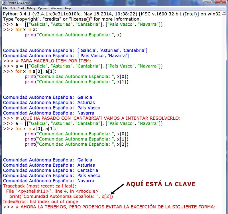 APRENDER A PROGRAMAR CON PYTHON: BUCLE FOR/IN