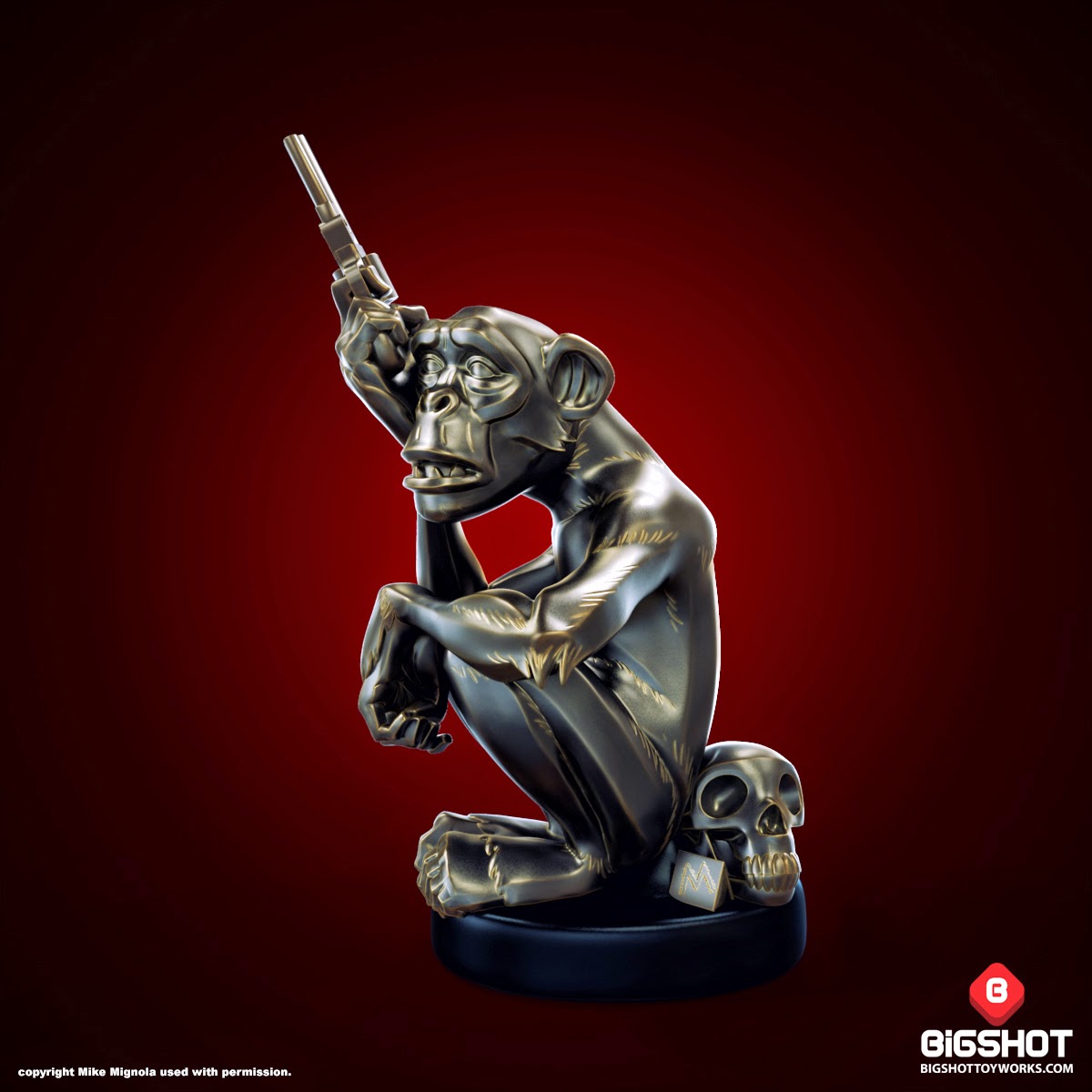 Mike Mignola Monkey with a Gun sculpture by Bigshot Toyworks up for ...