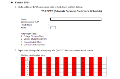 Cara Skoring Tes EPPS dan Fungsinya - Alat Tes EPPS