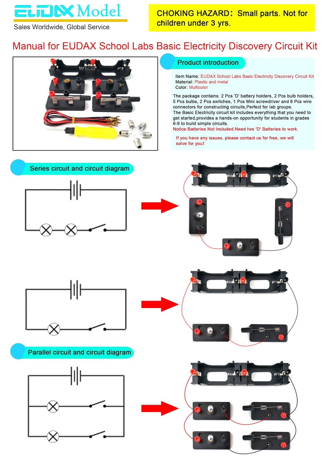 Manual for EUDAX School Labs Basic Electricity Discovery Circuit Kit
