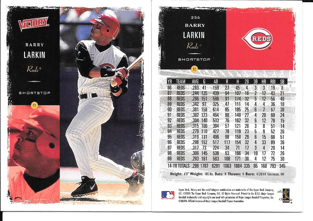 Barry Larkin Collection 627 2000 Upper Deck Victory 256