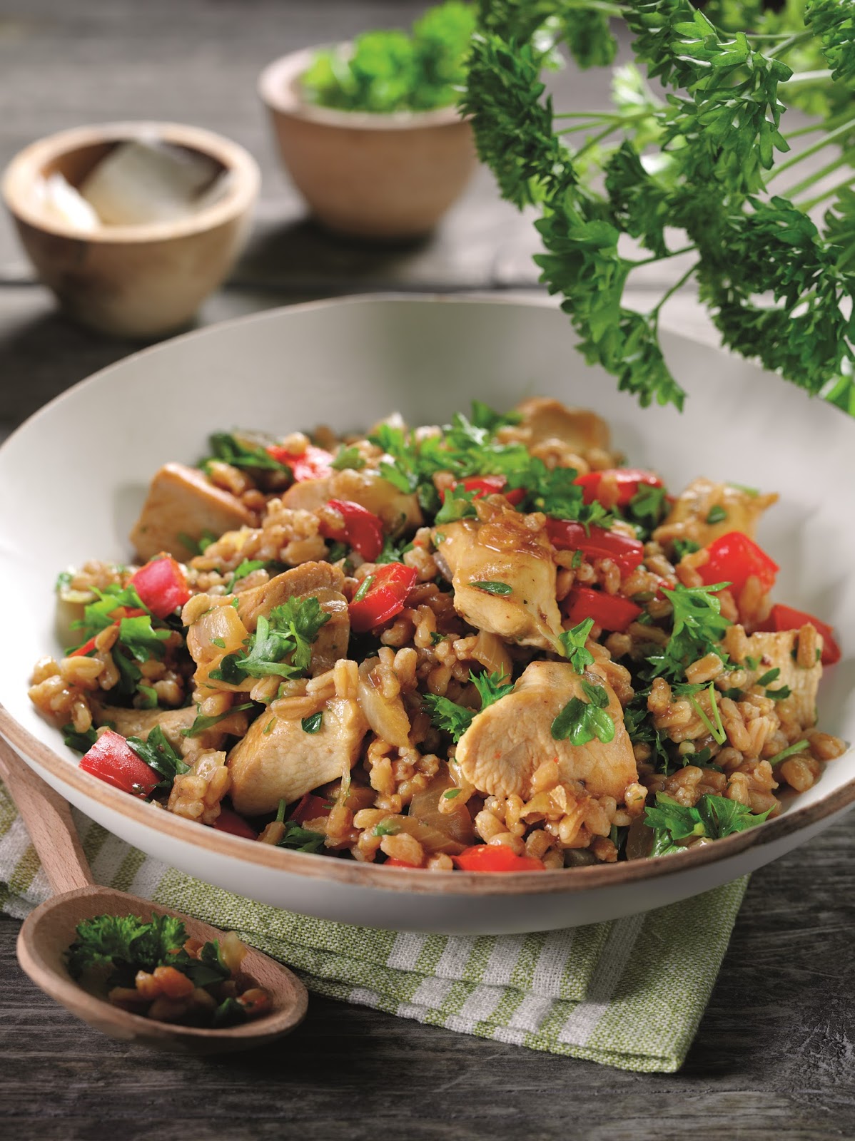 Chicken, Parsley And Spelt Risotto - Claire Justine