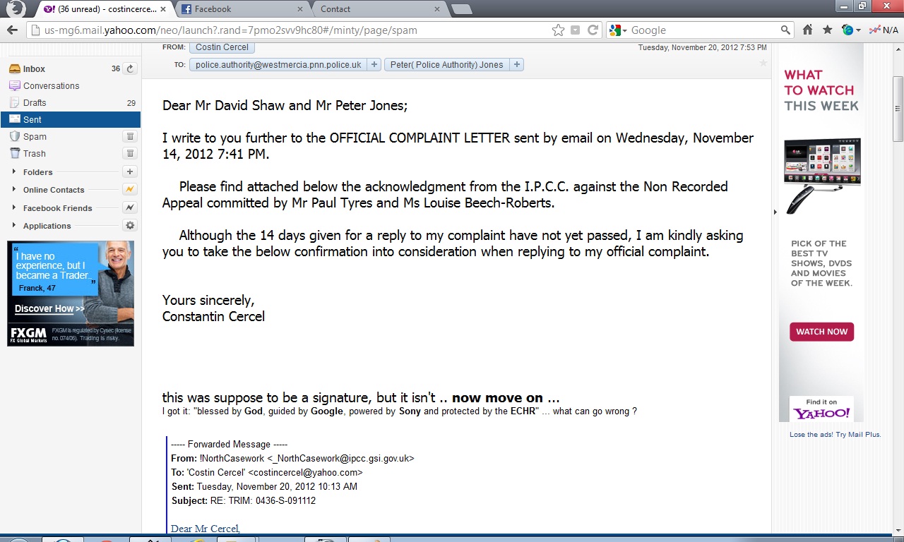 Worcester Police Station: FAO Chief Constable David Shaw