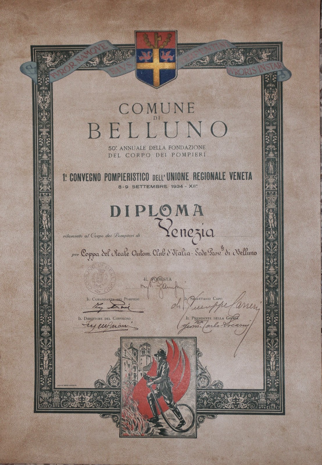 cartoline medaglie vigili del fuoco pompieri: DIPLOMI POMPIERI VIGILI ...