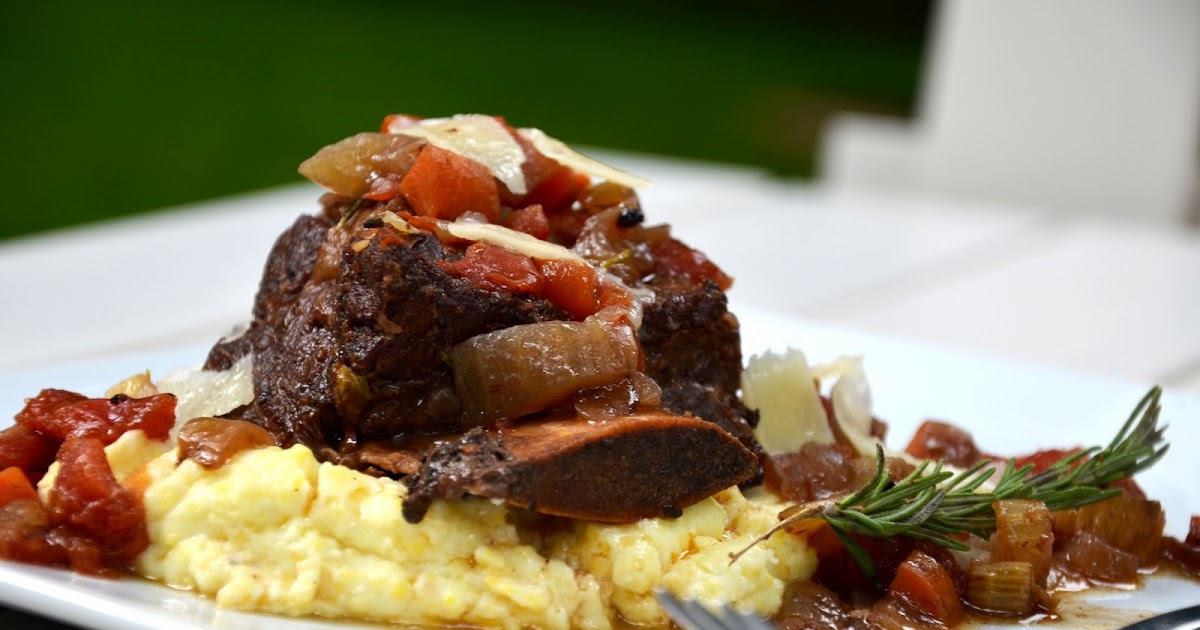 carlyklock: Braised Short Ribs over Polenta with Gorgonzola