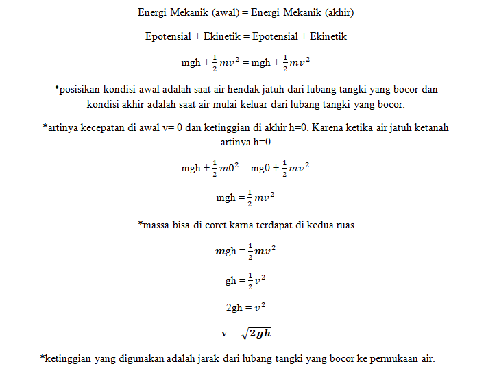 Menentukan Rumus Tangki Bocor (Torricelli) Menggunakan Prinsip ...