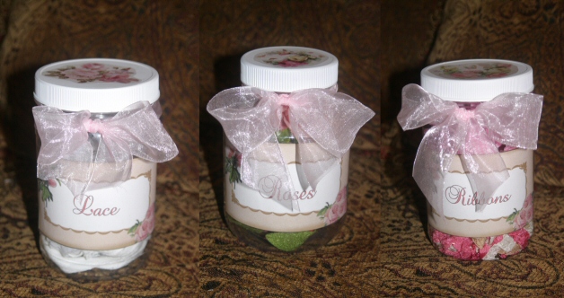 The Shabby Crafter: Recycled Plastic Jars Make Pretty Storage Solutions