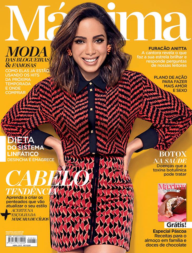 Coluna Blah: Anitta é capa da Revista Máxima da edição de abril