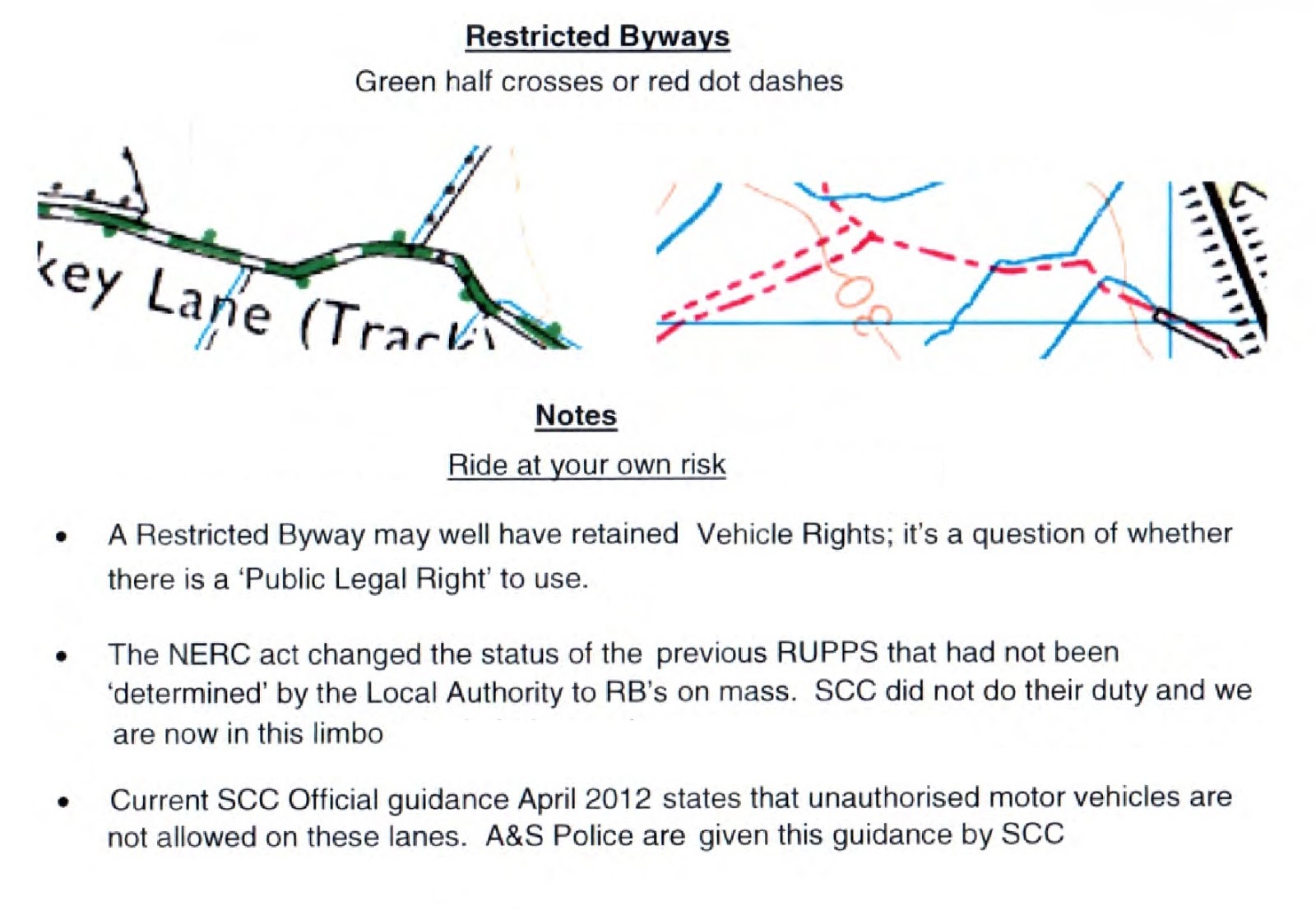 Legal Lanes Devon: Site Guide / Disclaimer