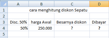 Cara Menghitung Diskon Excel 2007