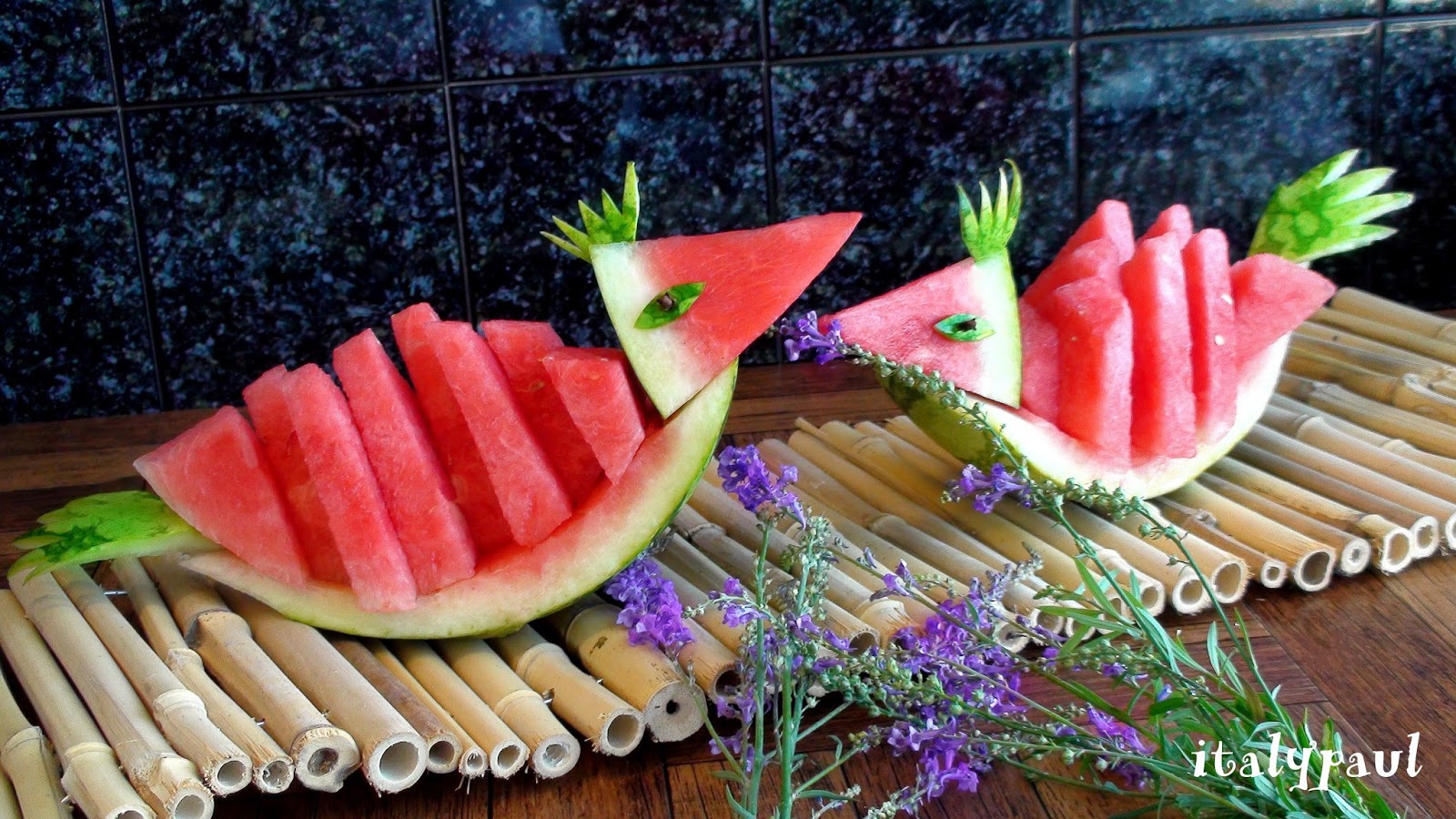 Josephine's Recipes: How To Make Watermelon Birds | Watermelon Art ...
