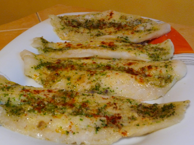 BAKED FISH WITH GARLIC PARSLEY BUTTER