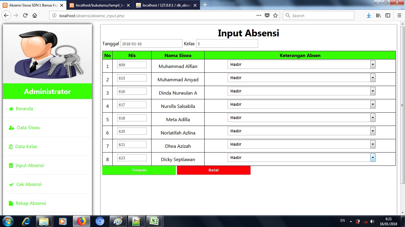 Program Absensi Siswa Berbasis Web