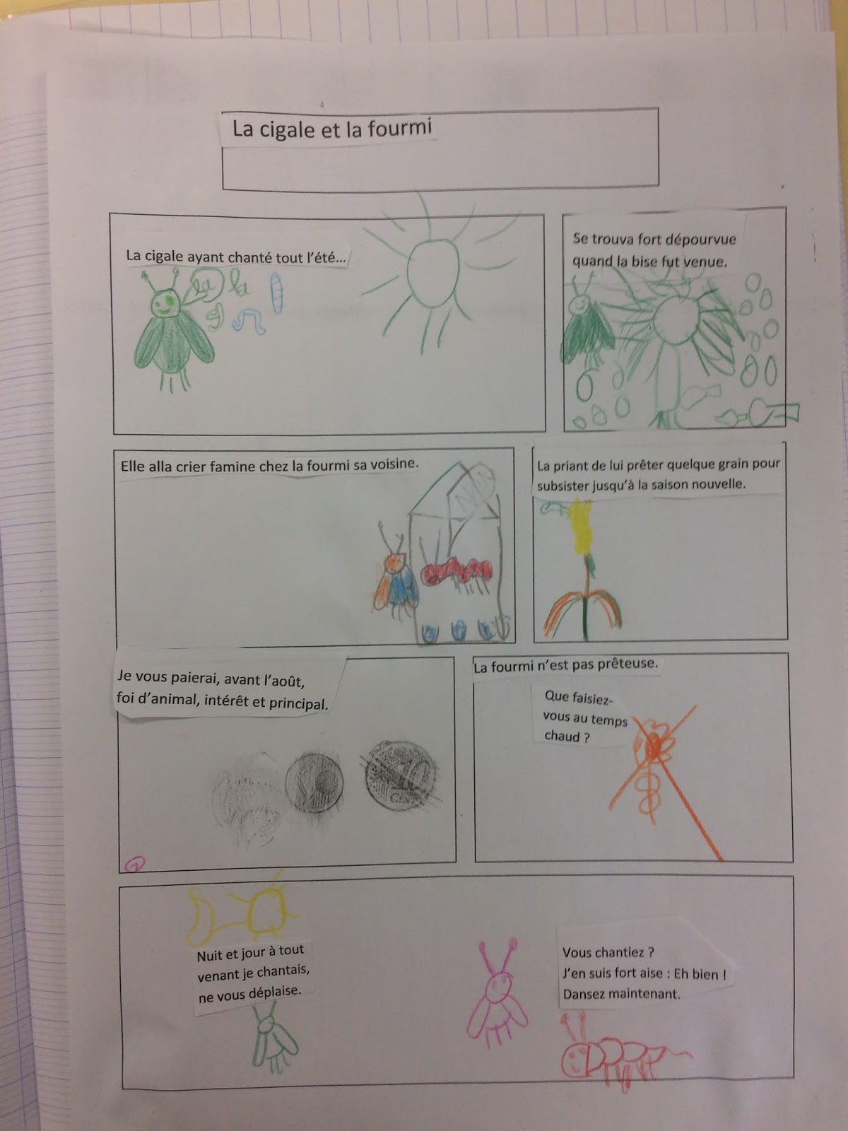 École Françoise Dolto: "La cigale et la fourmi" en bande dessinée ...