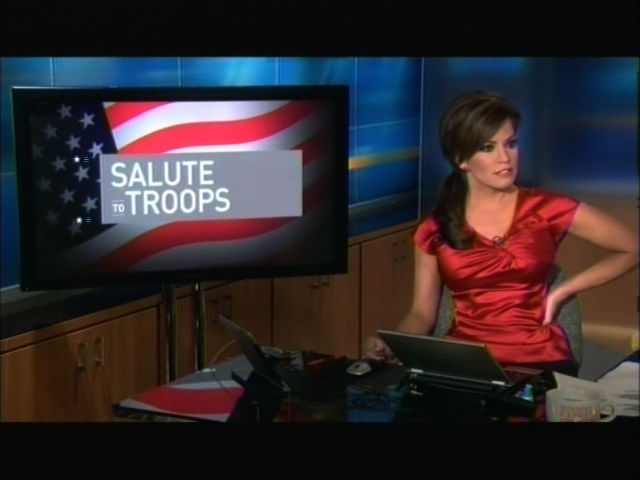 Ladies in Satin Blouses: Robin Meade - red satin top