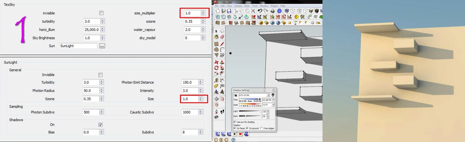 SKETCHUP TEXTURE: BASIC SUN CONTROL Vray for SKETCHUP