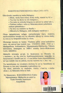 dadabe saina gasy par "mpirenireny ela": Rakoto Ratsimamanga Albert ...