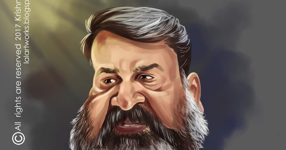 strokes of krishna....: caricature_Mohanlal