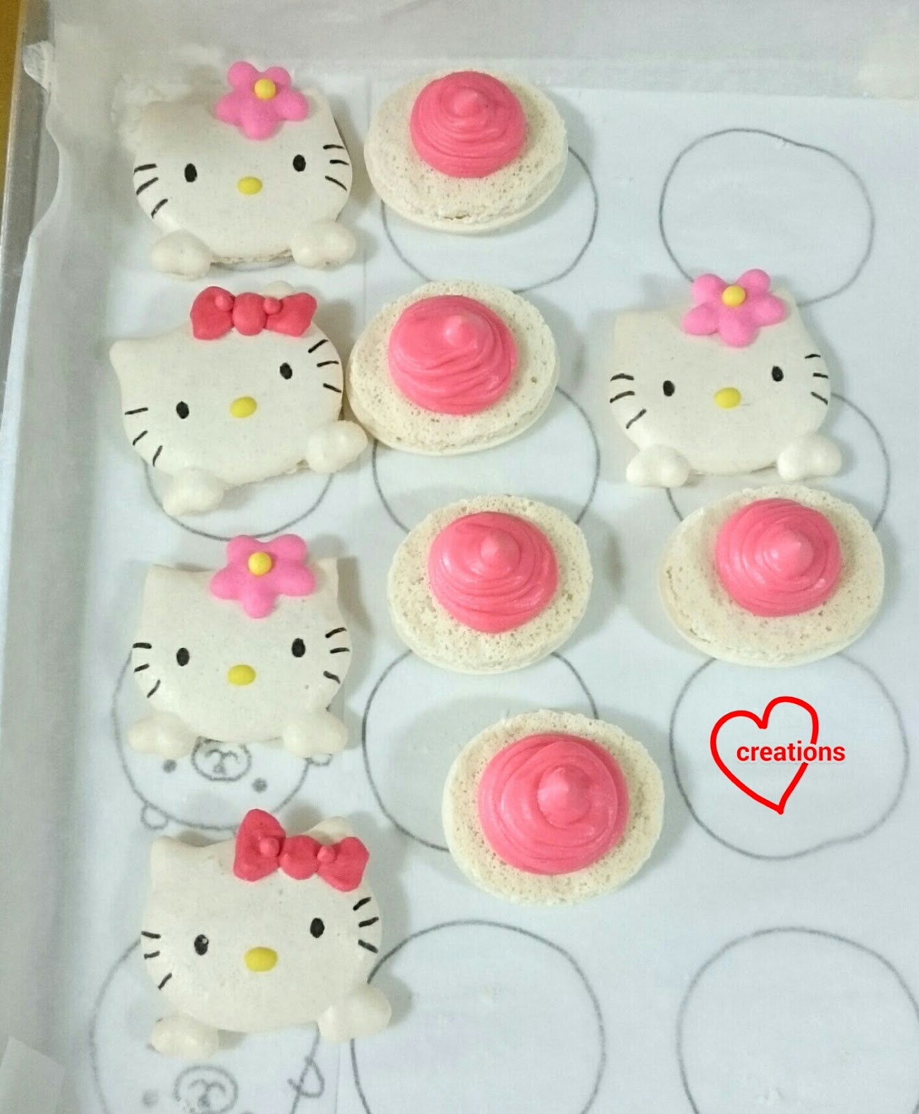 Loving Creations for You: Hello Kitty Macarons with Strawberry White ...