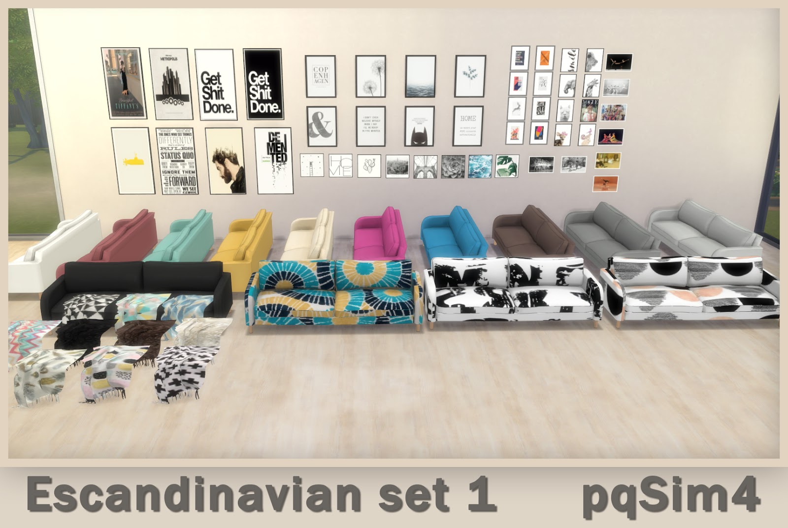Scandinavian Set 1. Sims 4 Custom Content.