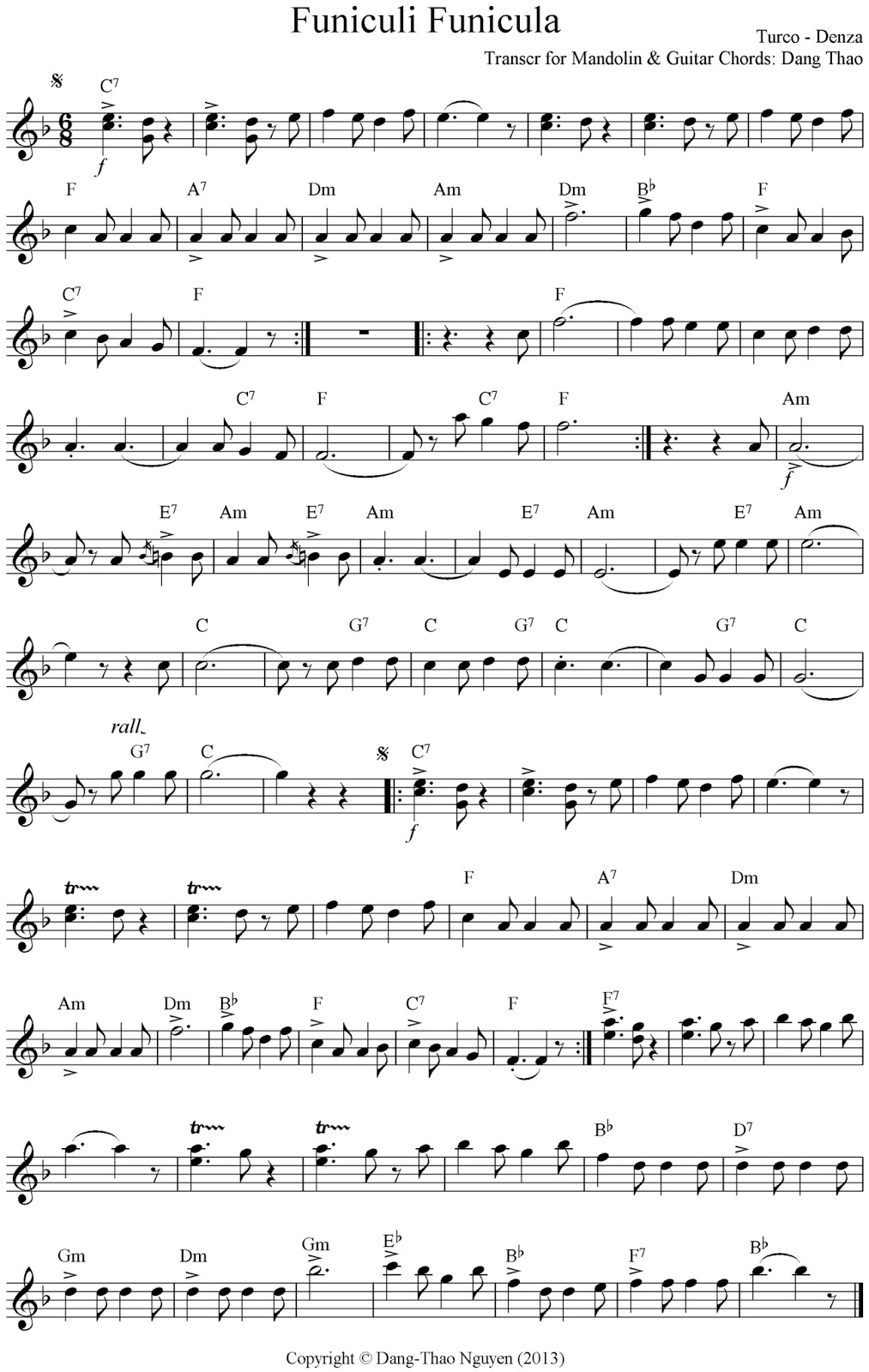 Guitar Music - Dang Thao Nguyen: Funiculì Funiculà - A Neapolitan song ...